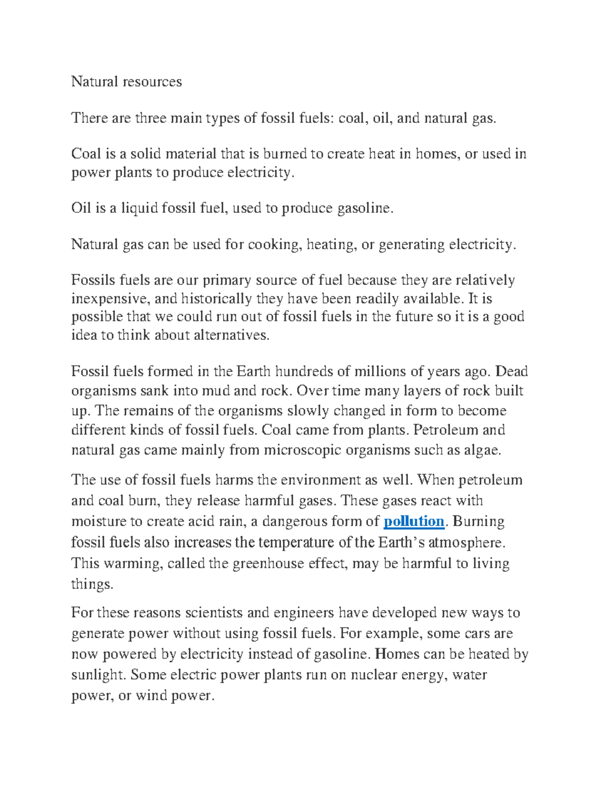 Grade 7 test study material - Natural resources There are three main ...