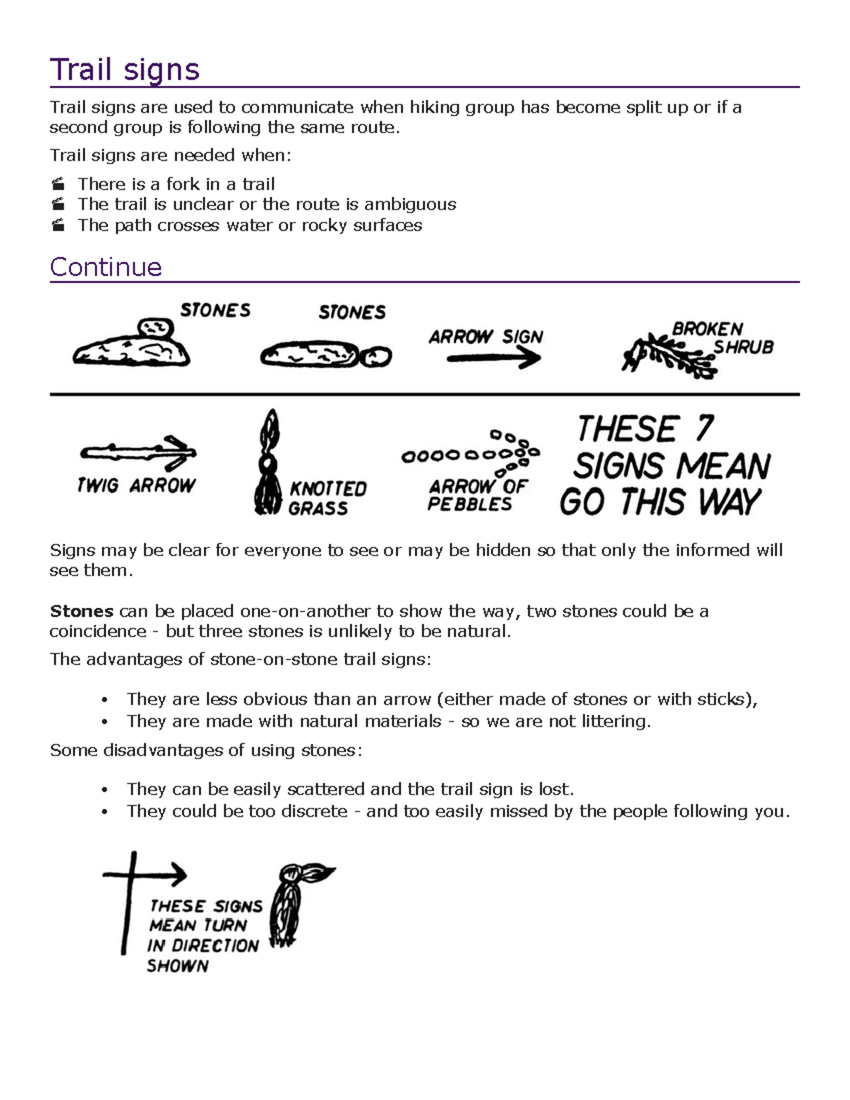 Trail signs - Trail signs Trail signs are used to communicate when ...