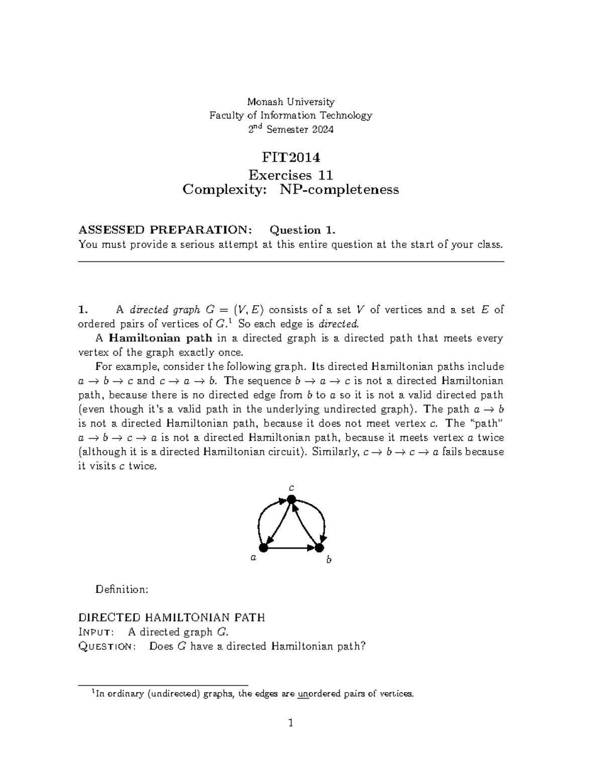 Exercise 11-2024-Sem2 - Monash University Faculty of Information Technology 2 nd Semester 2024 ...