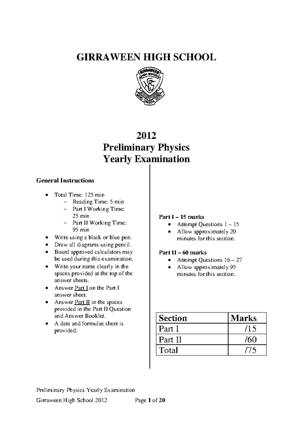 Courses science physics 1477268839 2012 Physics Half Yearly - Preliminary Physics Yearly ...