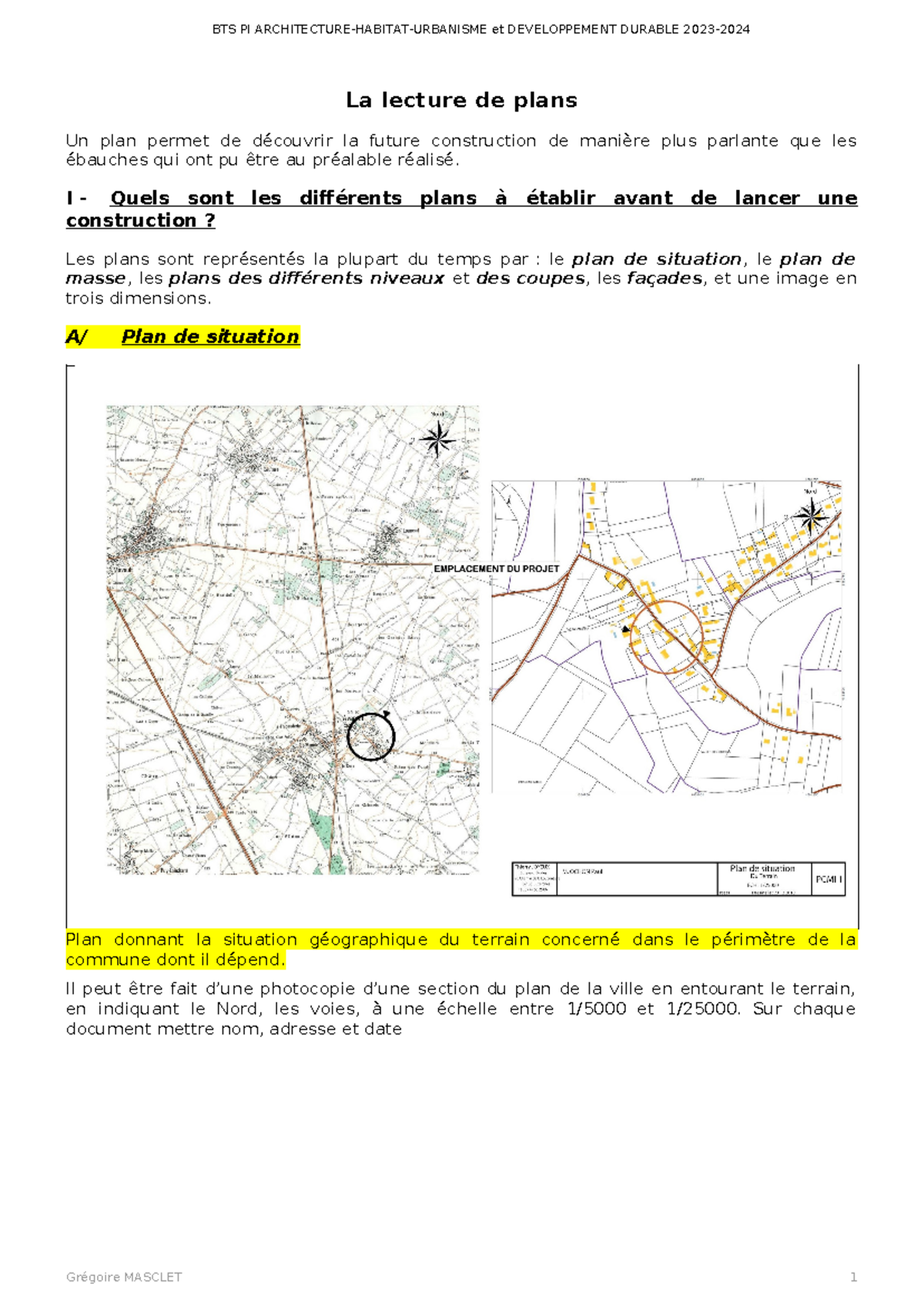 Architecture Lecture de plans - La lecture de plans Un plan permet de ...
