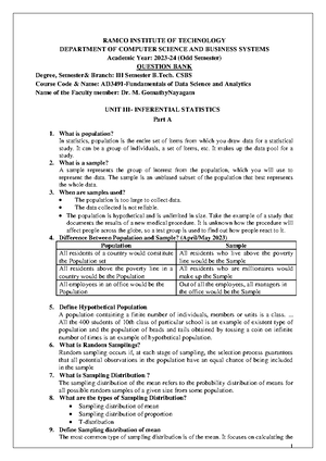 AD3491-Fundamentals of Data Science and Analytics-Two-Mark-Questions-Unit 1 - RAMCO INSTITUTE OF ...