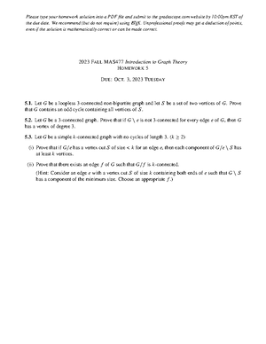 Hw4 - hw1 for graph theory - Please type your homework solution into a ...