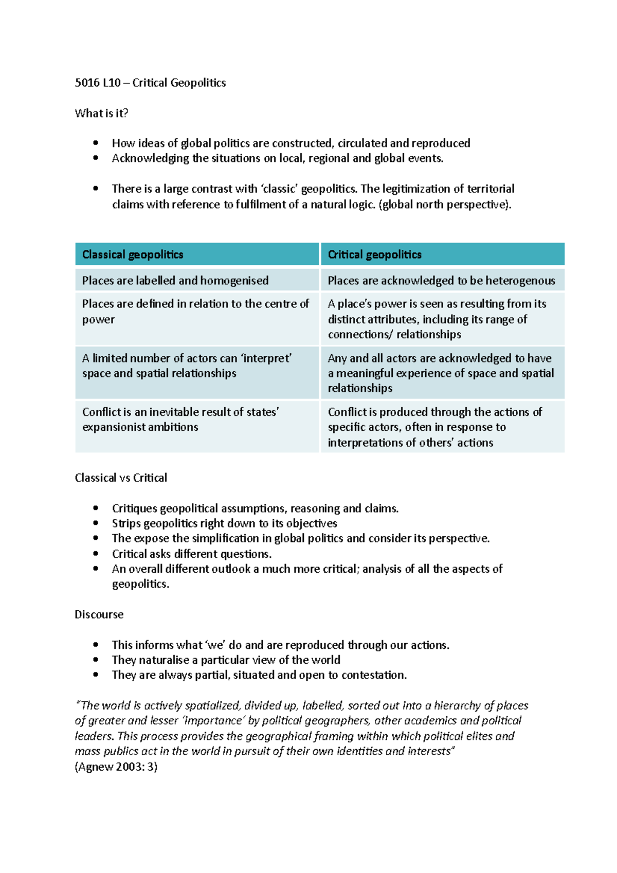 5016 L10 - Critical Geopolitics and Orientalism - 5016 L10 – Critical ...