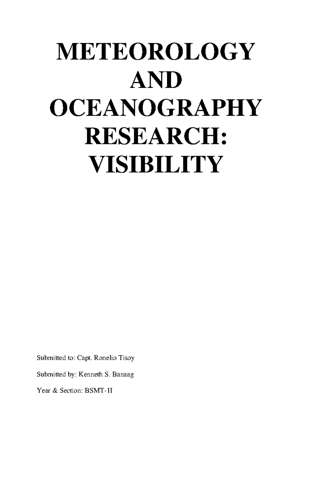Meteorology AND Oceanography Research - METEOROLOGY AND OCEANOGRAPHY ...