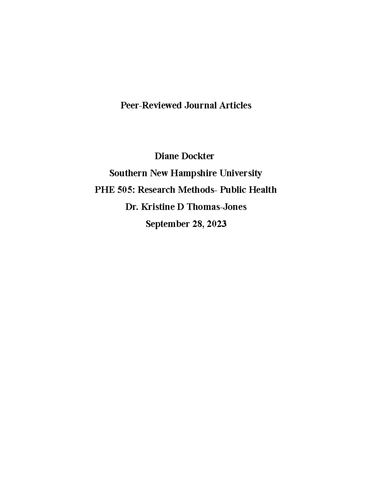 2-2 Research peer reviewed artcles - Peer-Reviewed Journal Articles ...