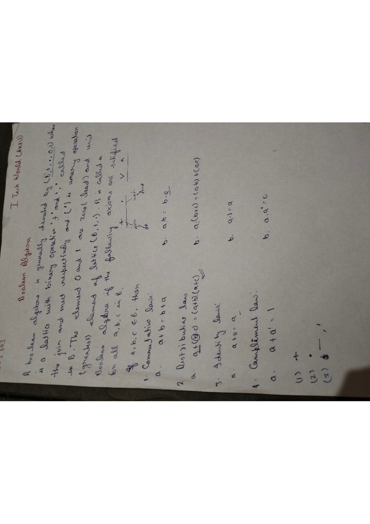 Boolean algebra - B. Tech. CSE - Studocu