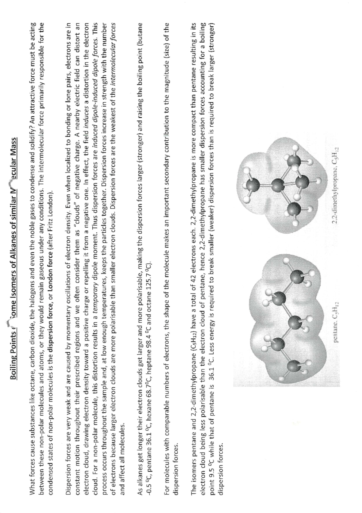 Isomerism - Chemistry - Boiling Points Some Isomers of Alkanes of ...