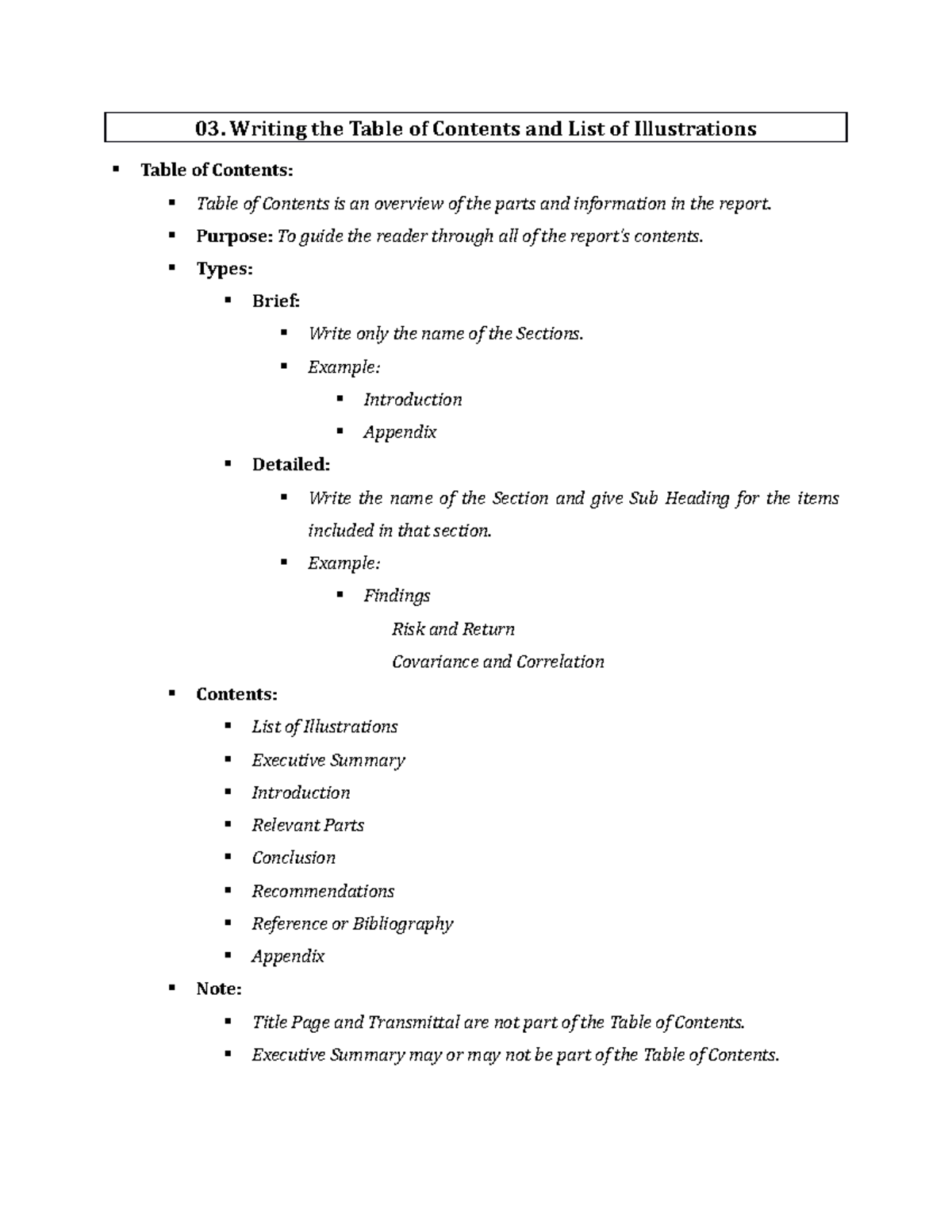 03. Writing the table of contents and list of illustrations - 03 ...