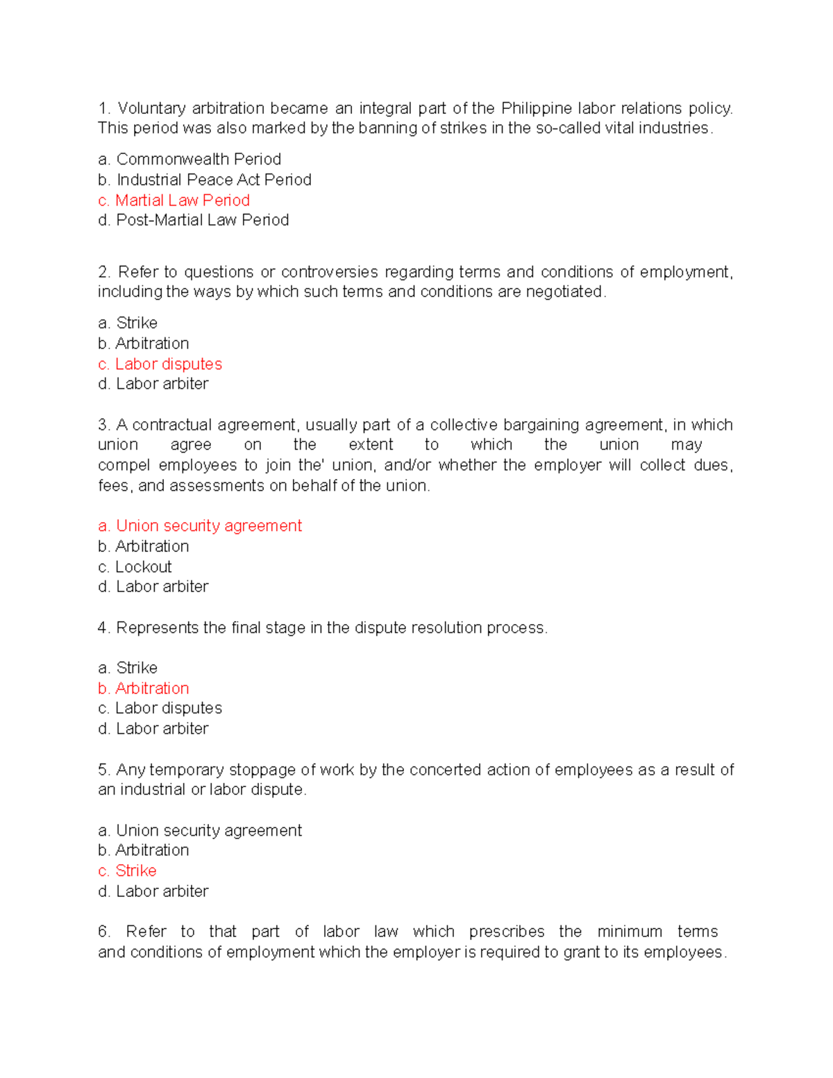 Practice QUIZ 3 - Voluntary arbitration became an integral part of the ...