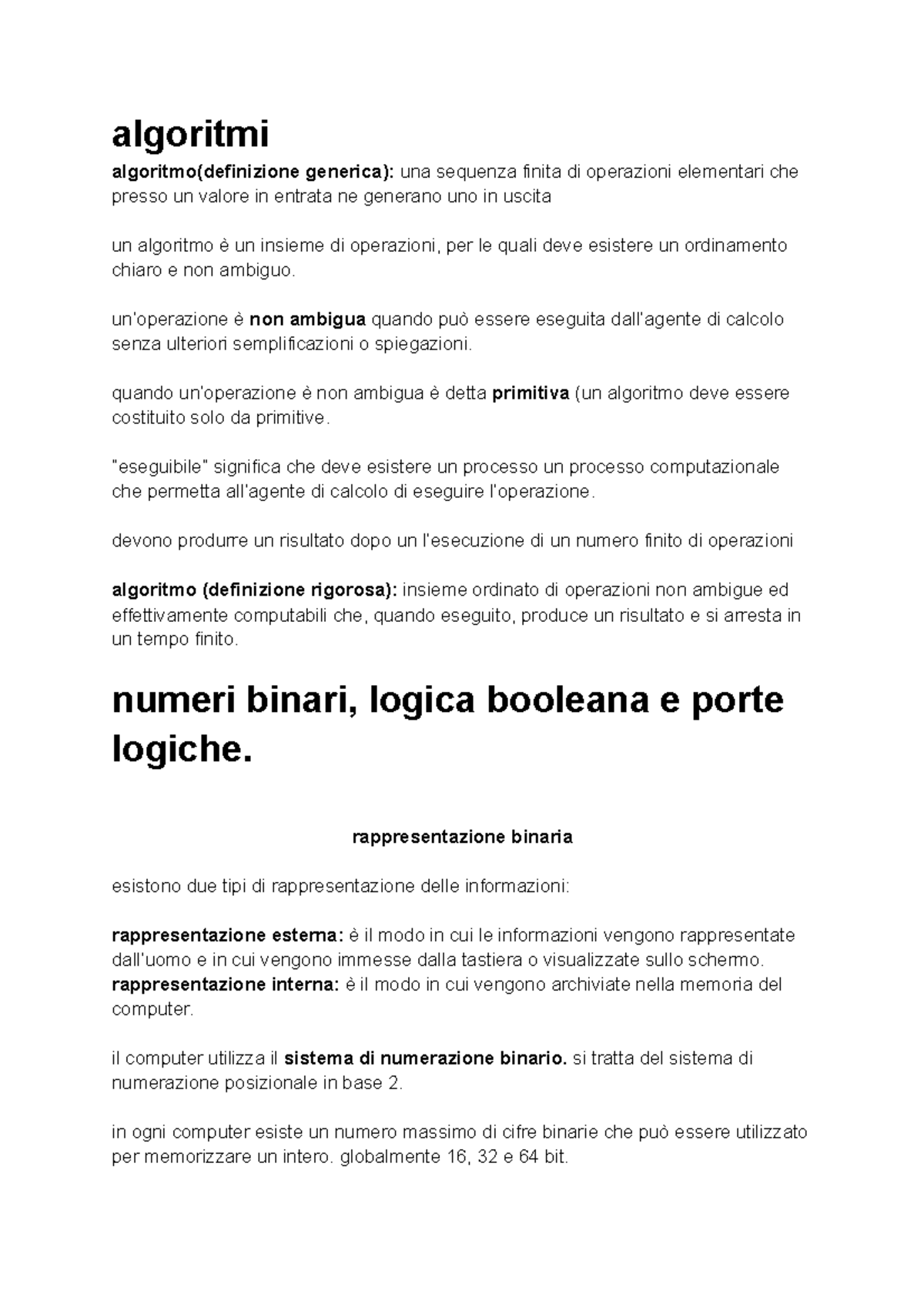 Informatica - algoritmi algoritmo(definizione generica): una sequenza ...