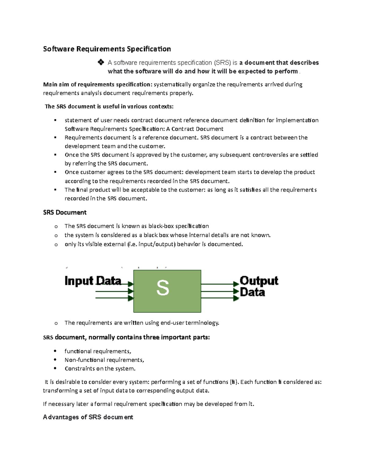 SE UNIT II - Software engineering notes - Software Requirements ...