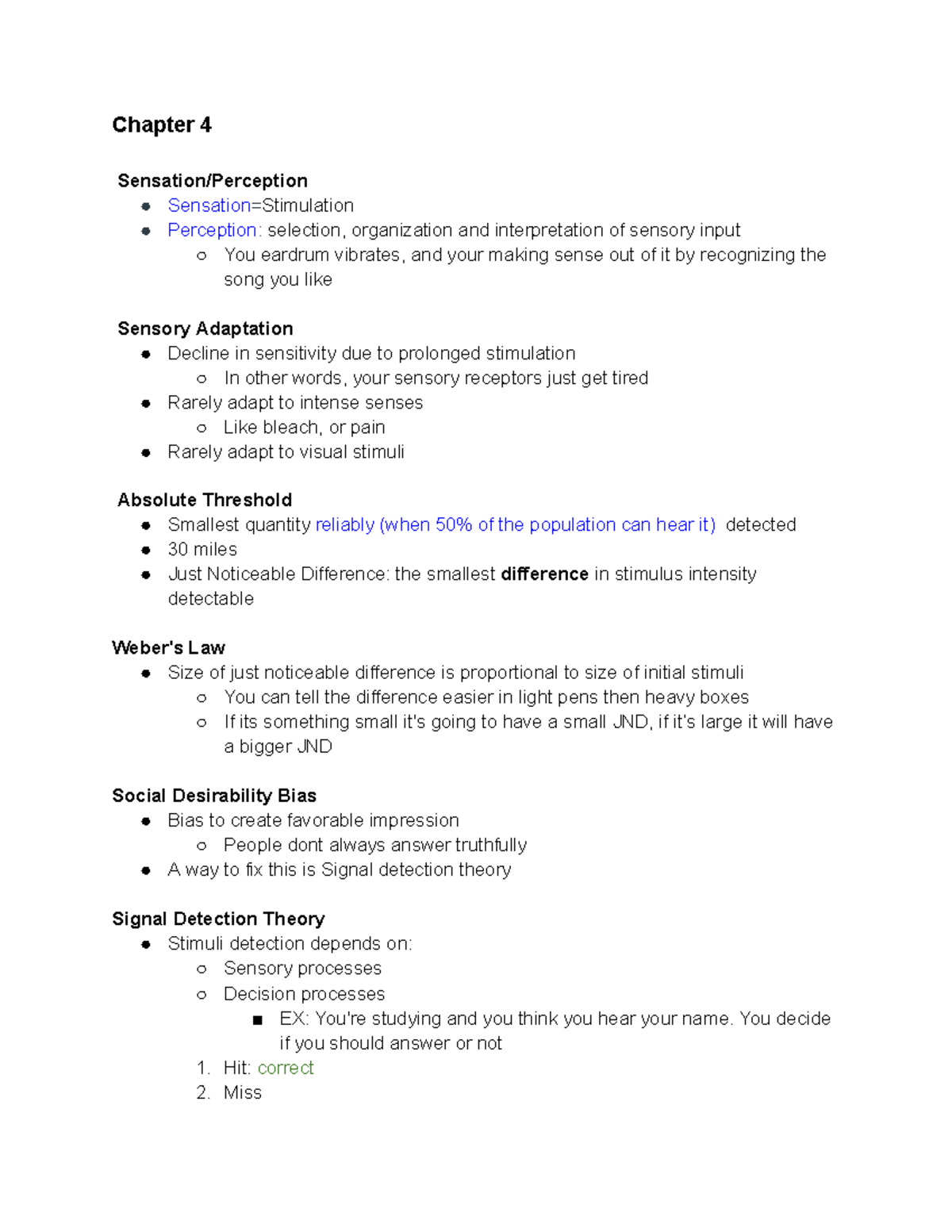 Chapter 4 - Google Docs - Jo Jorgensen - Chapter 4 Sensation/Perception ...