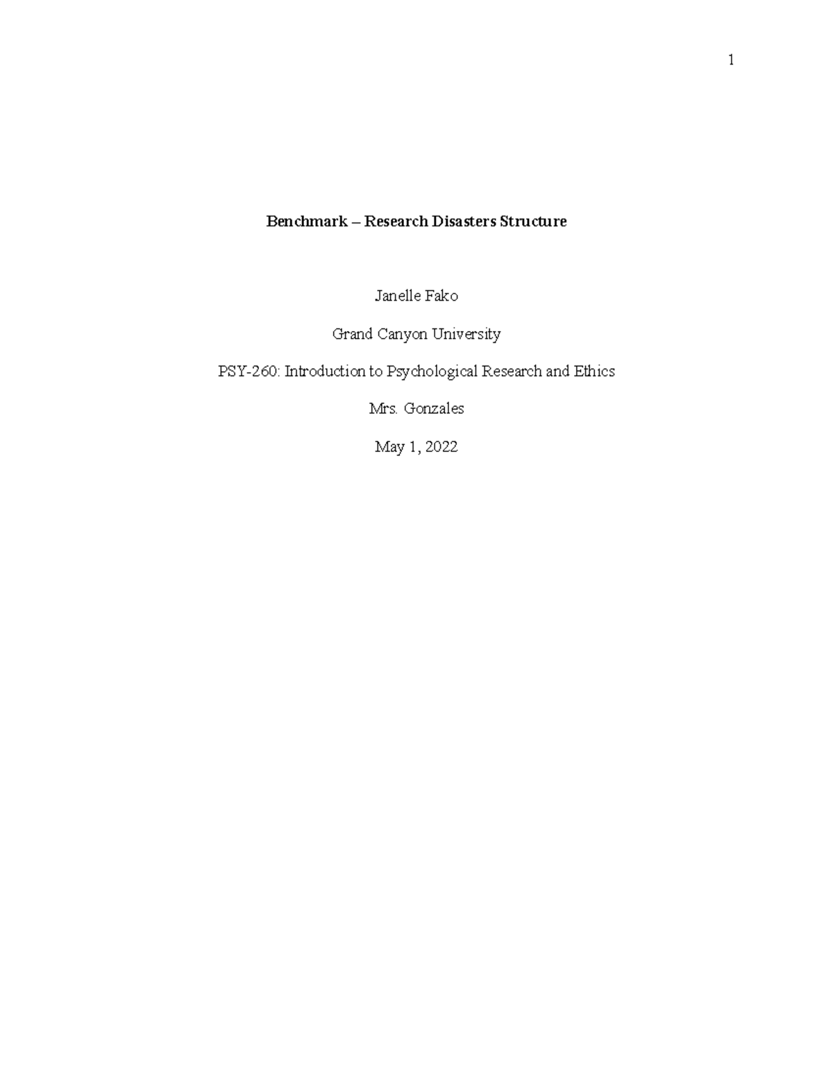 Benchmark Research Disasters Structure - Benchmark – Research Disasters ...