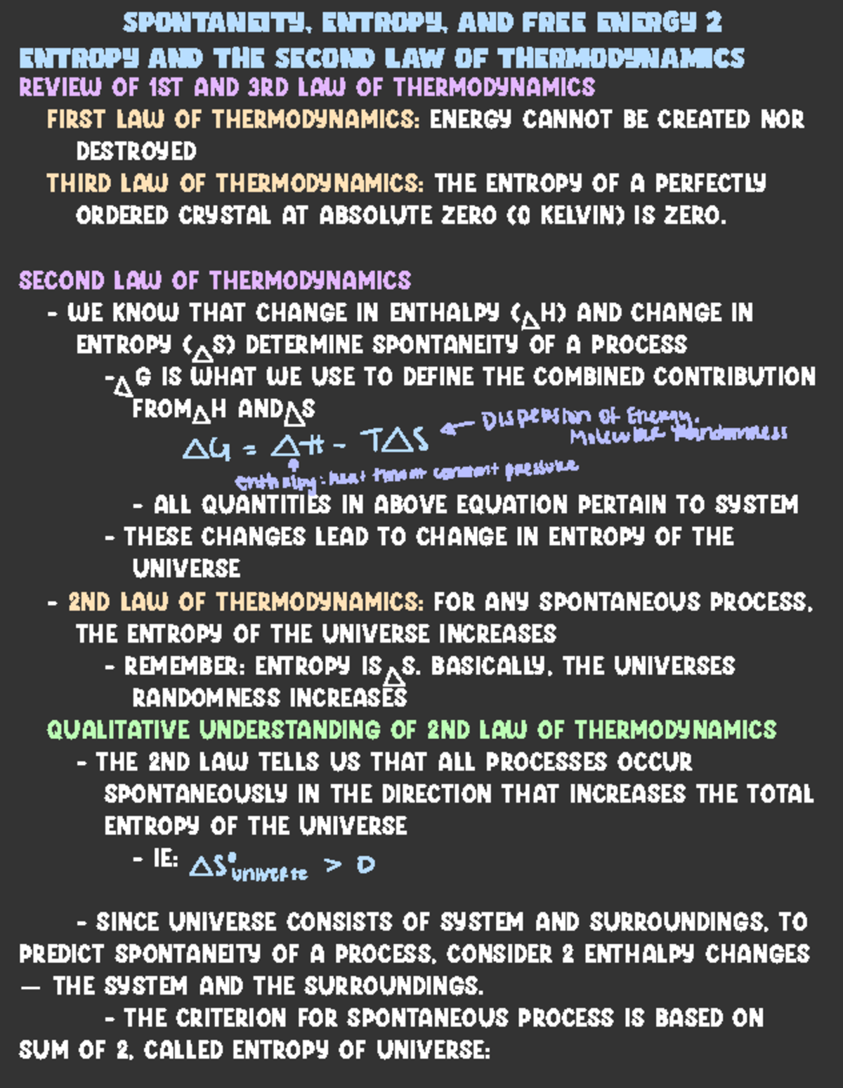 Chem 185 Chapter 13 - Thermodynamics #2 - Spontaneity, entropy, and ...