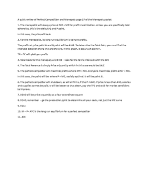 Perfect Competition Anatomy Answers and Explanations - Principles of ...