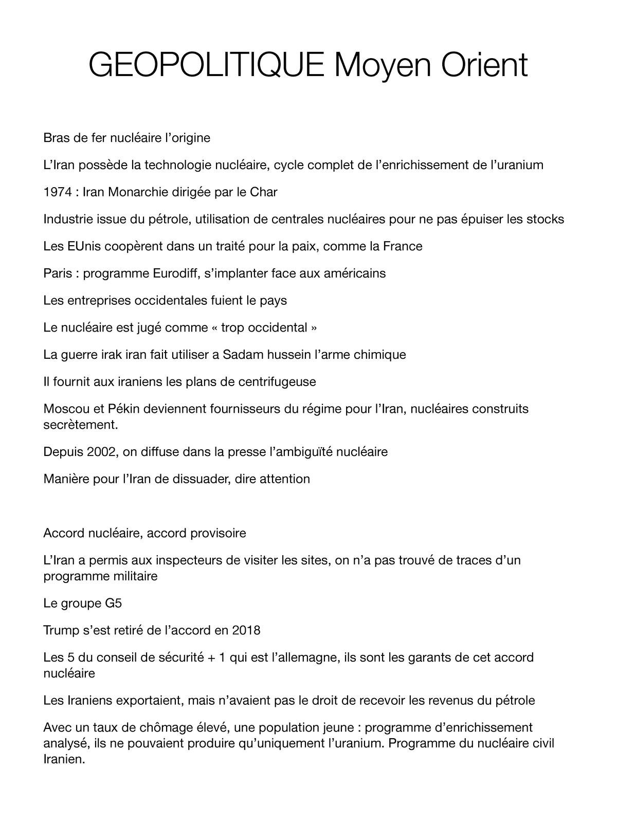 Notes De Cours Géopolitique Moyen Orient Geopolitics Studocu