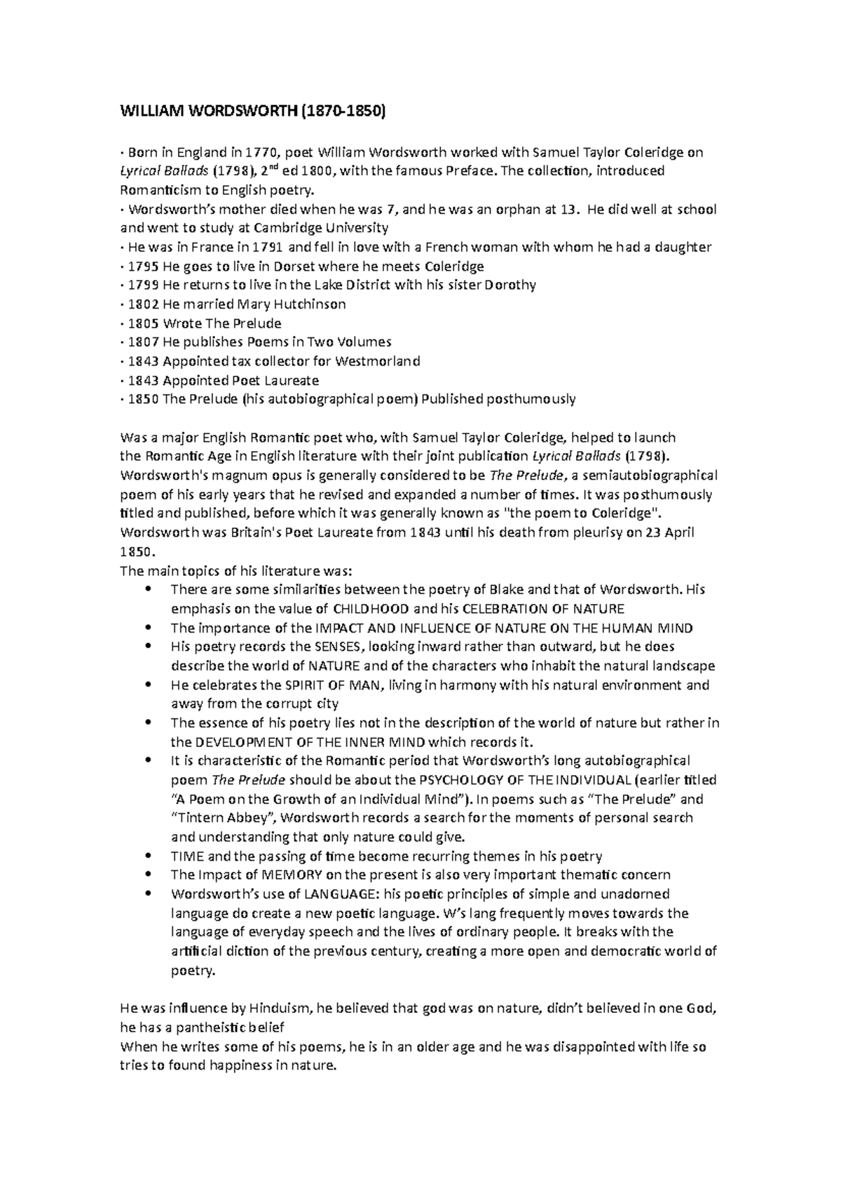 7. William Wordsworth - The collection, introduced Romanticism to ...