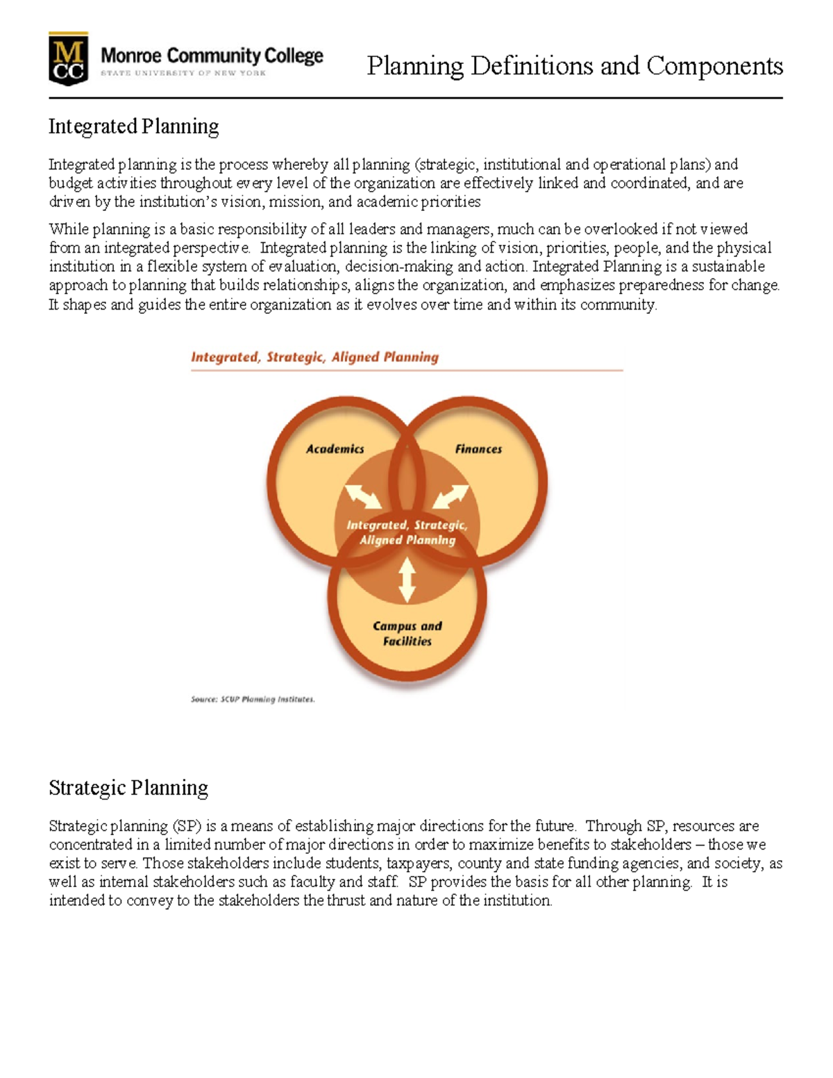 Planning Definitions and Components - Planning Definitions and ...