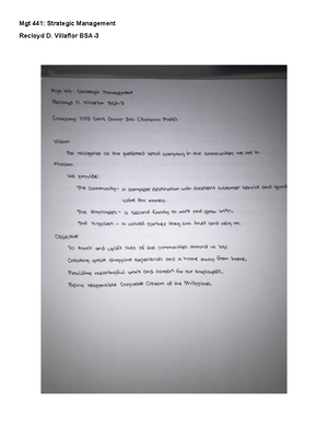 Strat Man Module 3 - BY: DR. APRIL KRISTINE A. DUGA 1 Module 3 : Internal Assessment "A firm ...