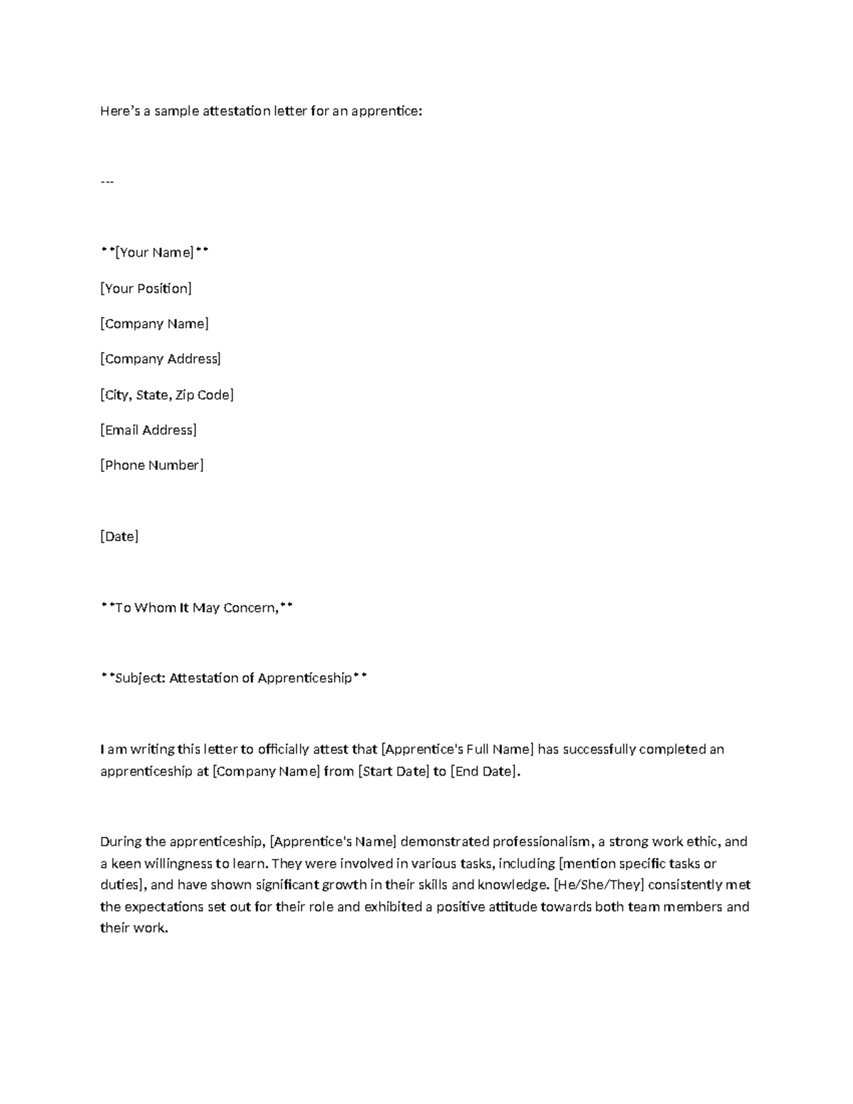 Atts - A format oh how to write an attestation - Here’s a sample ...