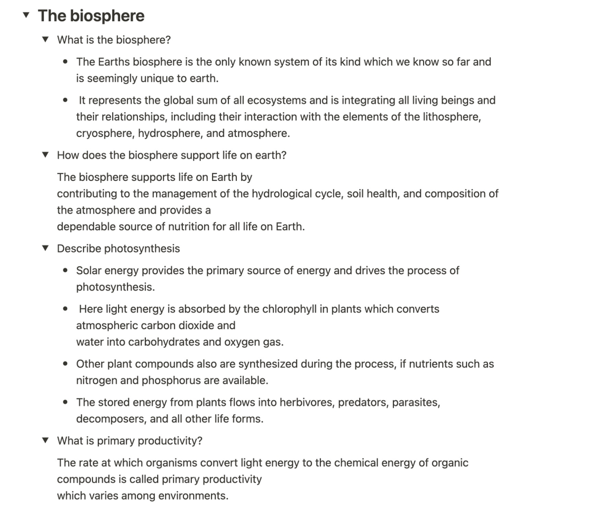 Flashcards for physical geography section 2 - The biosphere What is the ...