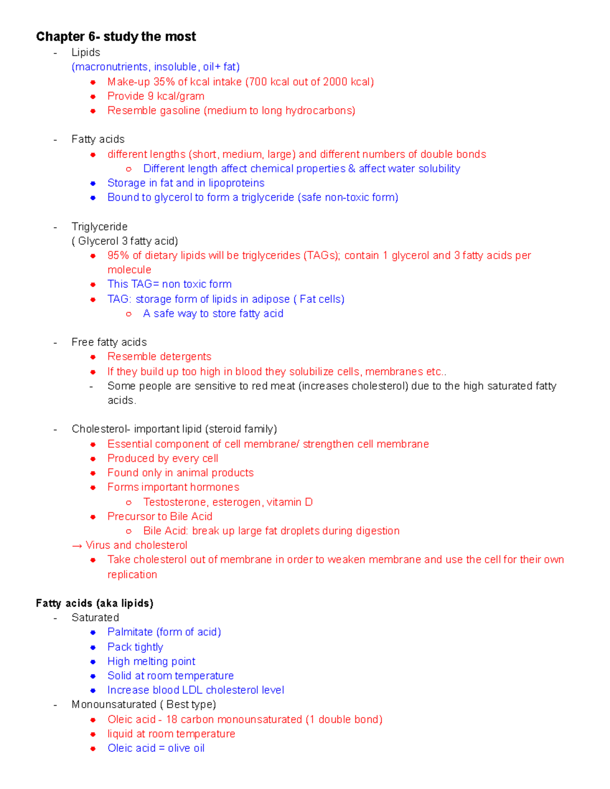 Nutrition Exam 2 Study Guide - Chapter 6- study the most Lipids ...