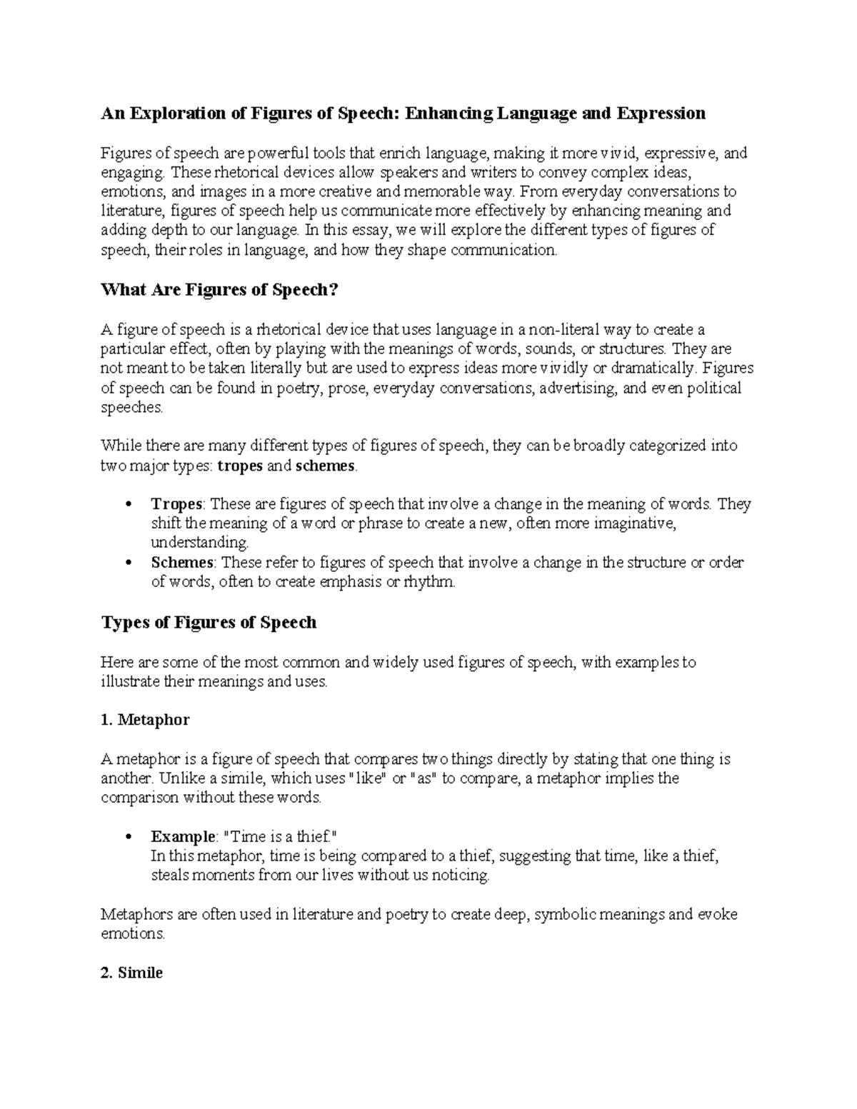 Figures of Speech - These rhetorical devices allow speakers and writers ...