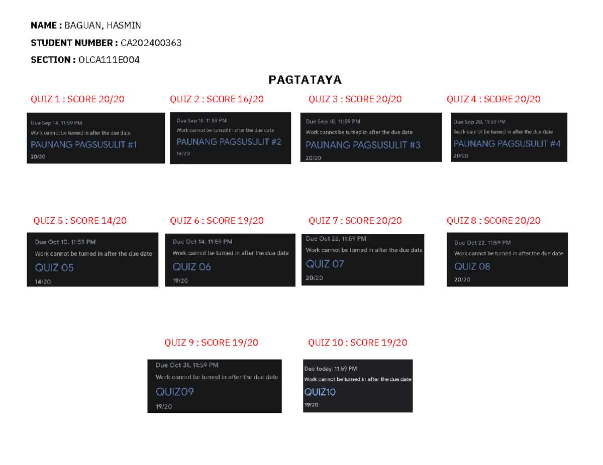 Baguan, Hasmin B - Final requirement - NAME : BAGUAN, HASMIN NAME ...