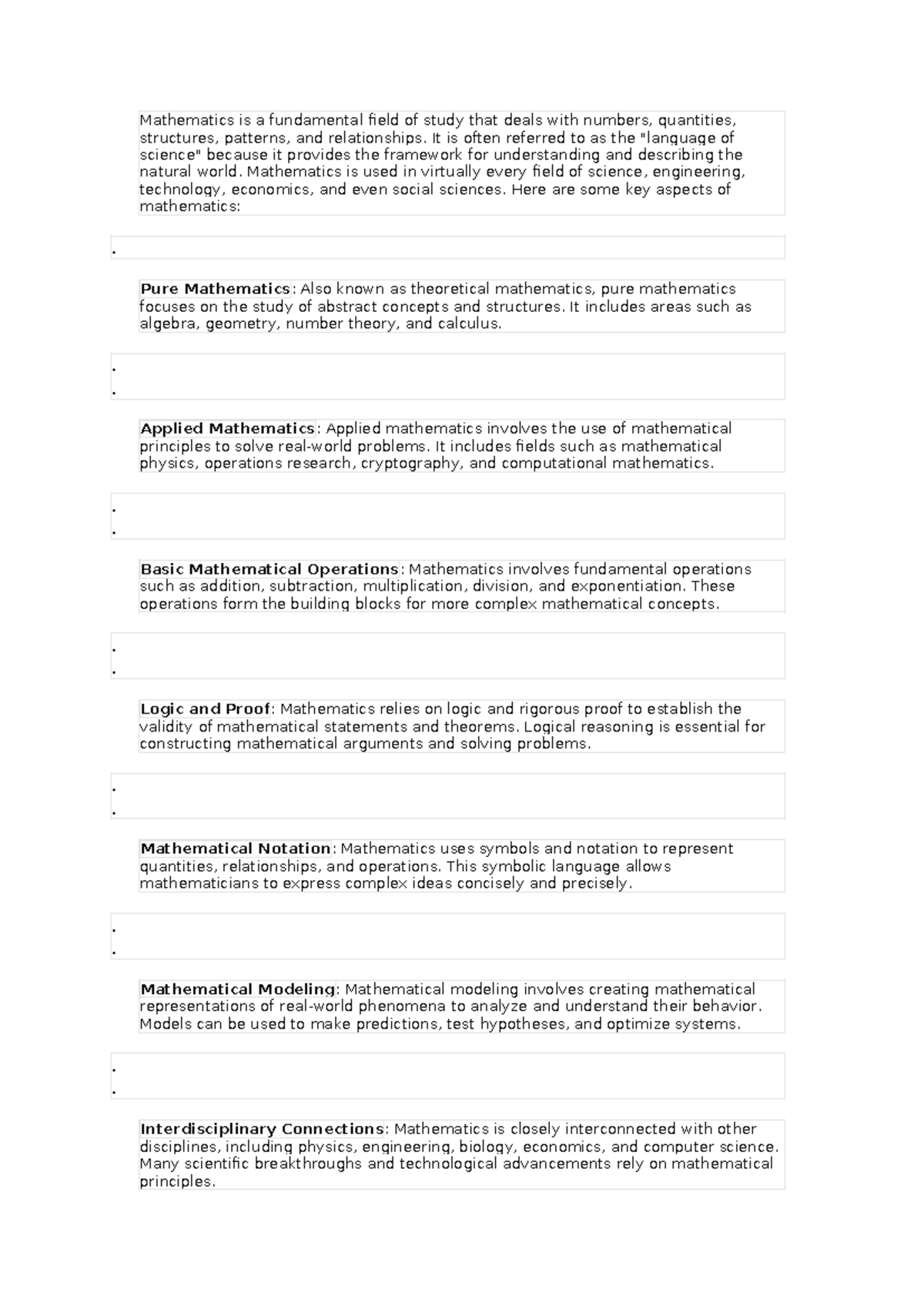 Mathematics - revisiion - Mathematics is a fundamental field of study ...