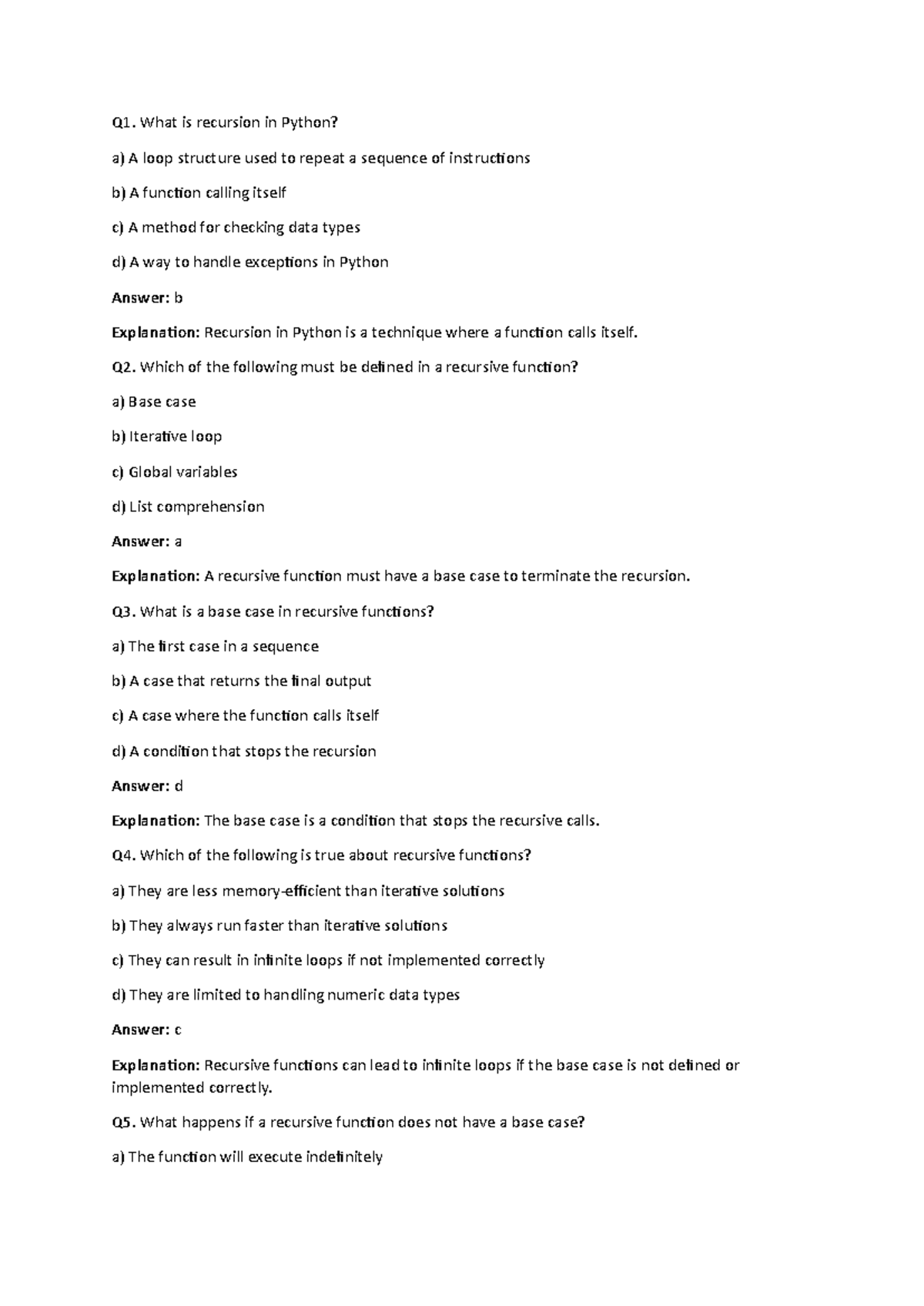 Mcq Practice 2 Mcq For Practice On Python Programming Q1 What Is