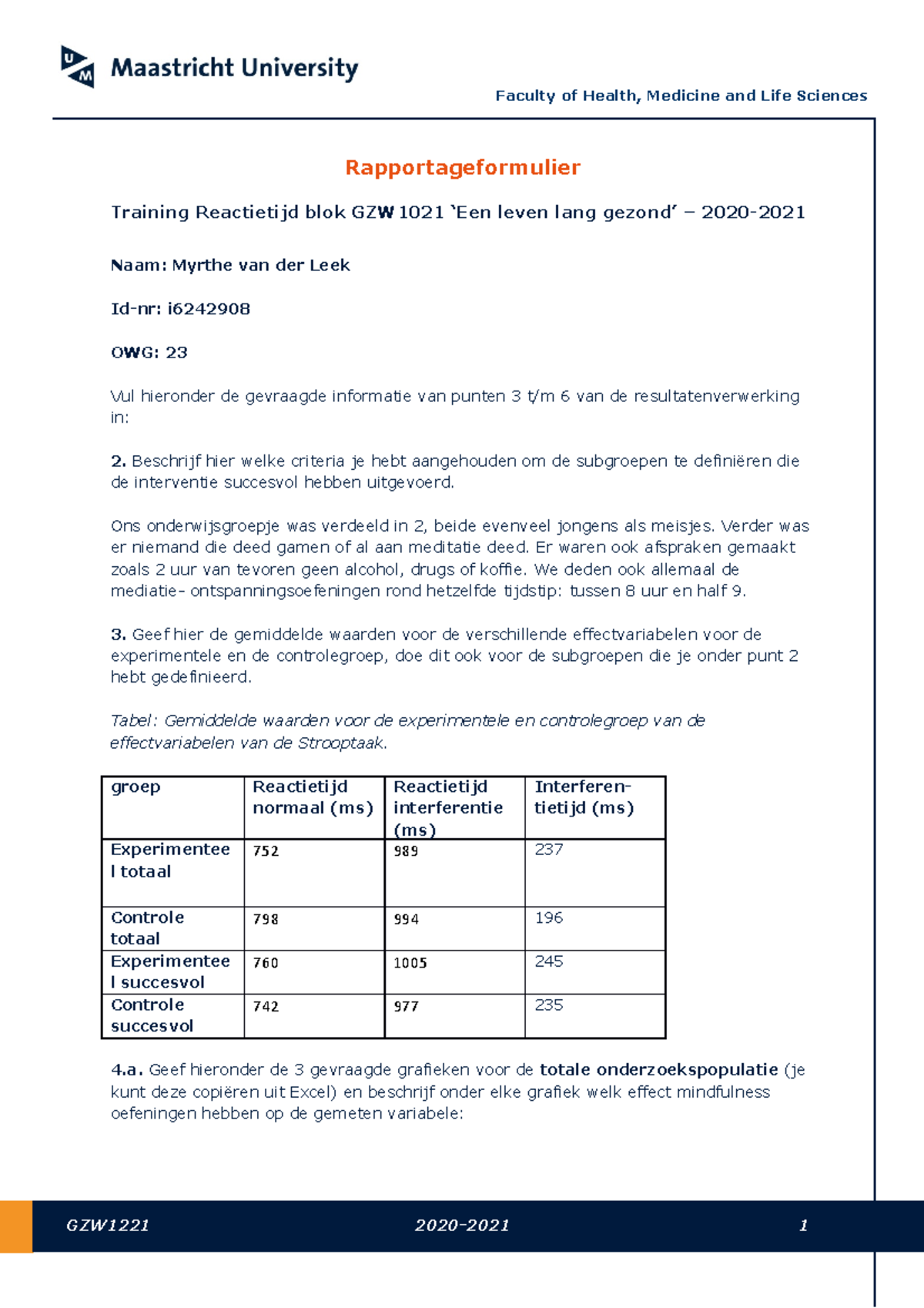 Rapportageformulier training Reactietijd - Rapportageformulier Training ...