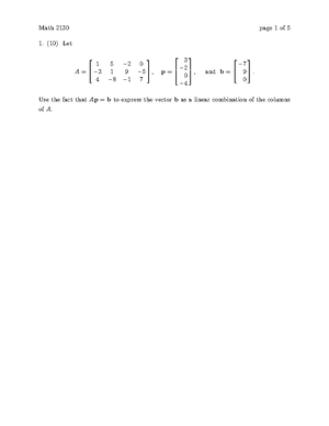 Math 2130 Practice Exam 3 - (20) Let V be the set of all functions f ...