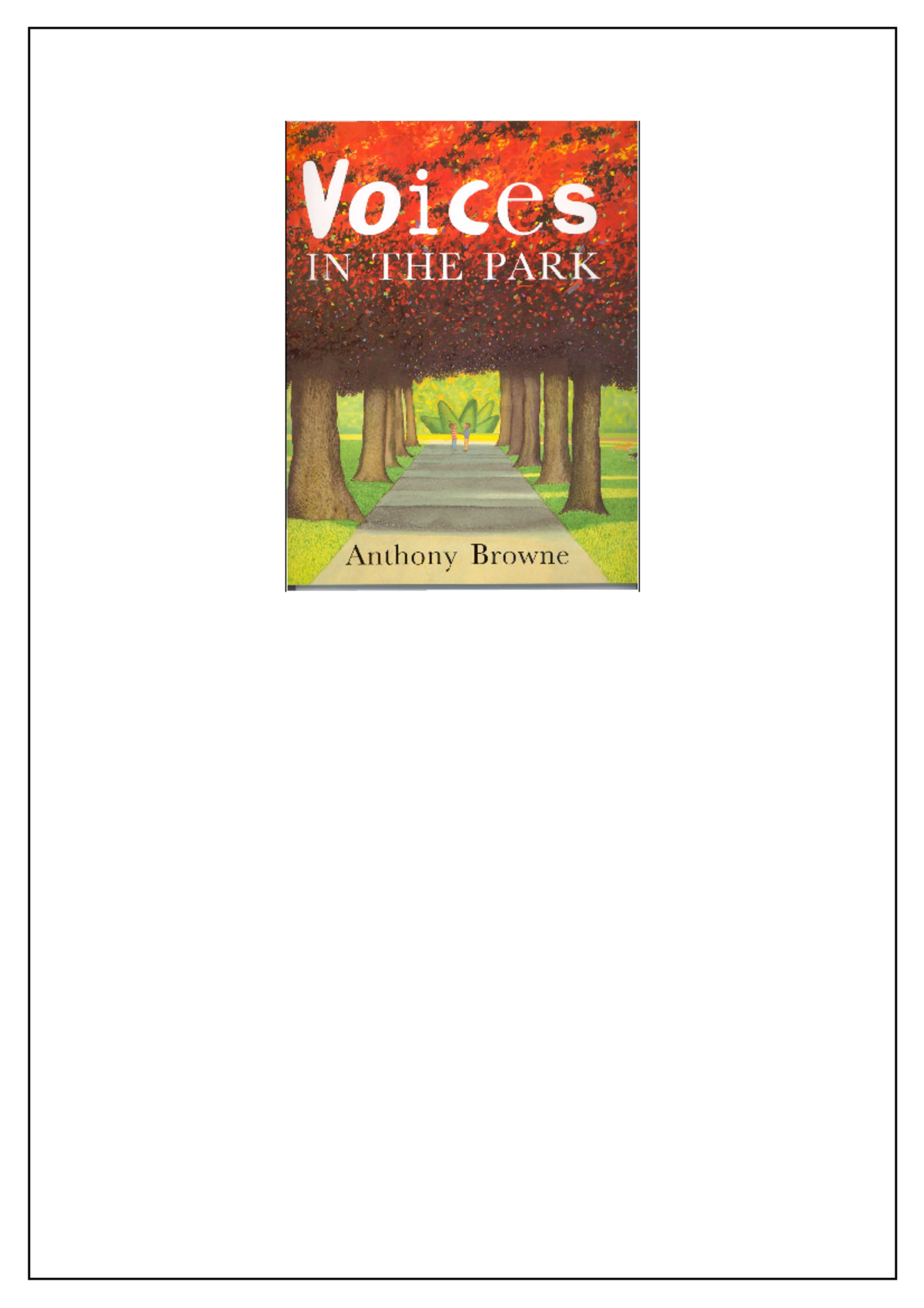 Voices+in+the+park Visual Literacy Analysis Reading Guide - What is the ...