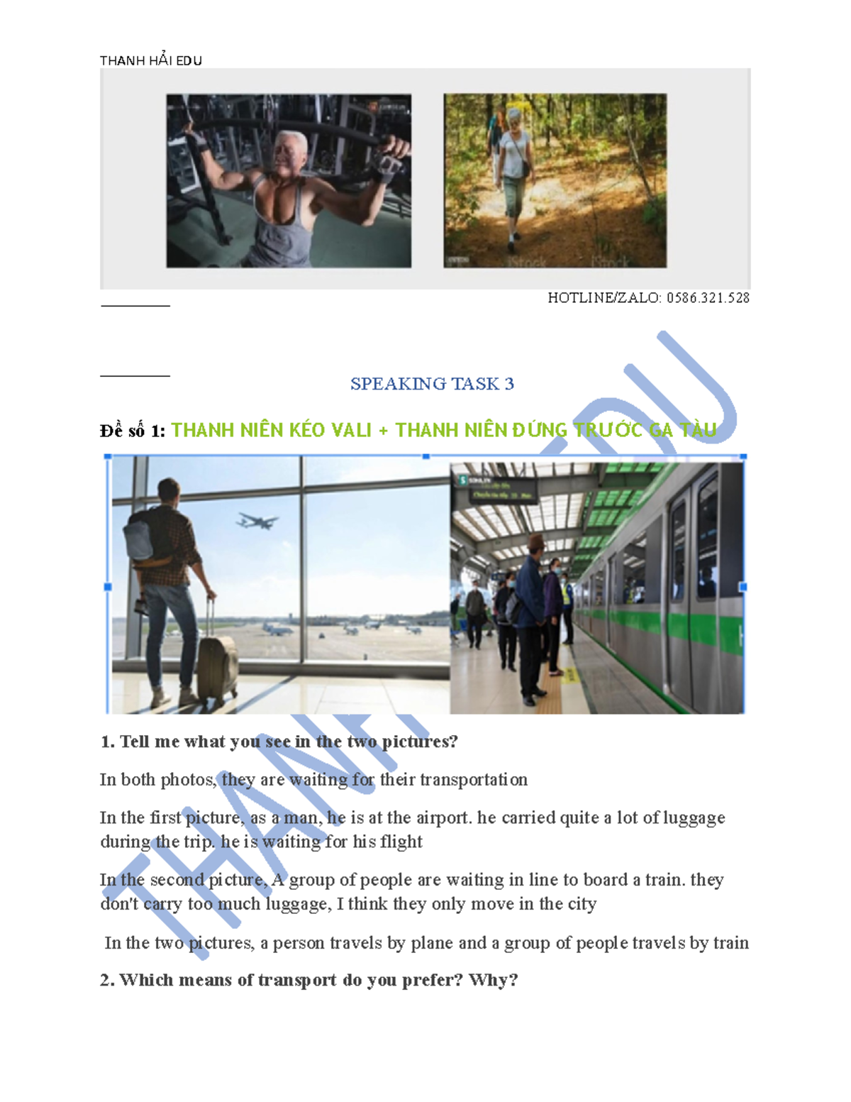 Task-3 - ssss - HOTLINE/ZALO: 0586. SPEAKING TASK 3 Đề số 1: THANH NIÊN ...