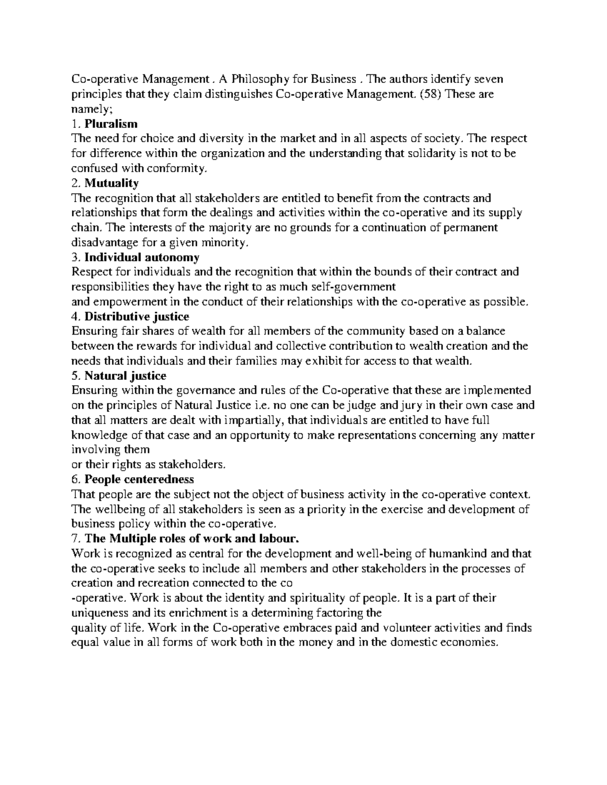 Co-operative Management . A Philosophy for Business . The authors ...