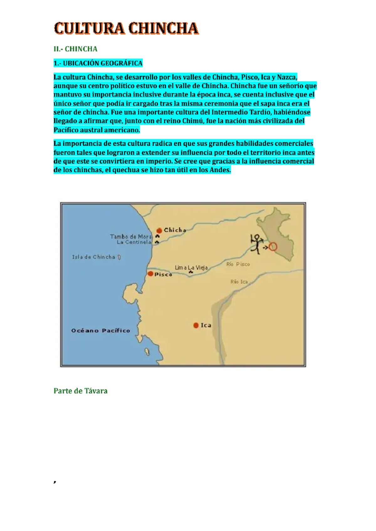 Cultura Chincha - Historia - Studocu