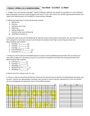 CSE 2421 SU 2020 Lab3 - Lab3 - SU 2020 CSE 2421 LAB 3 Assigned: Saturday, May 30th Due: Sunday ...