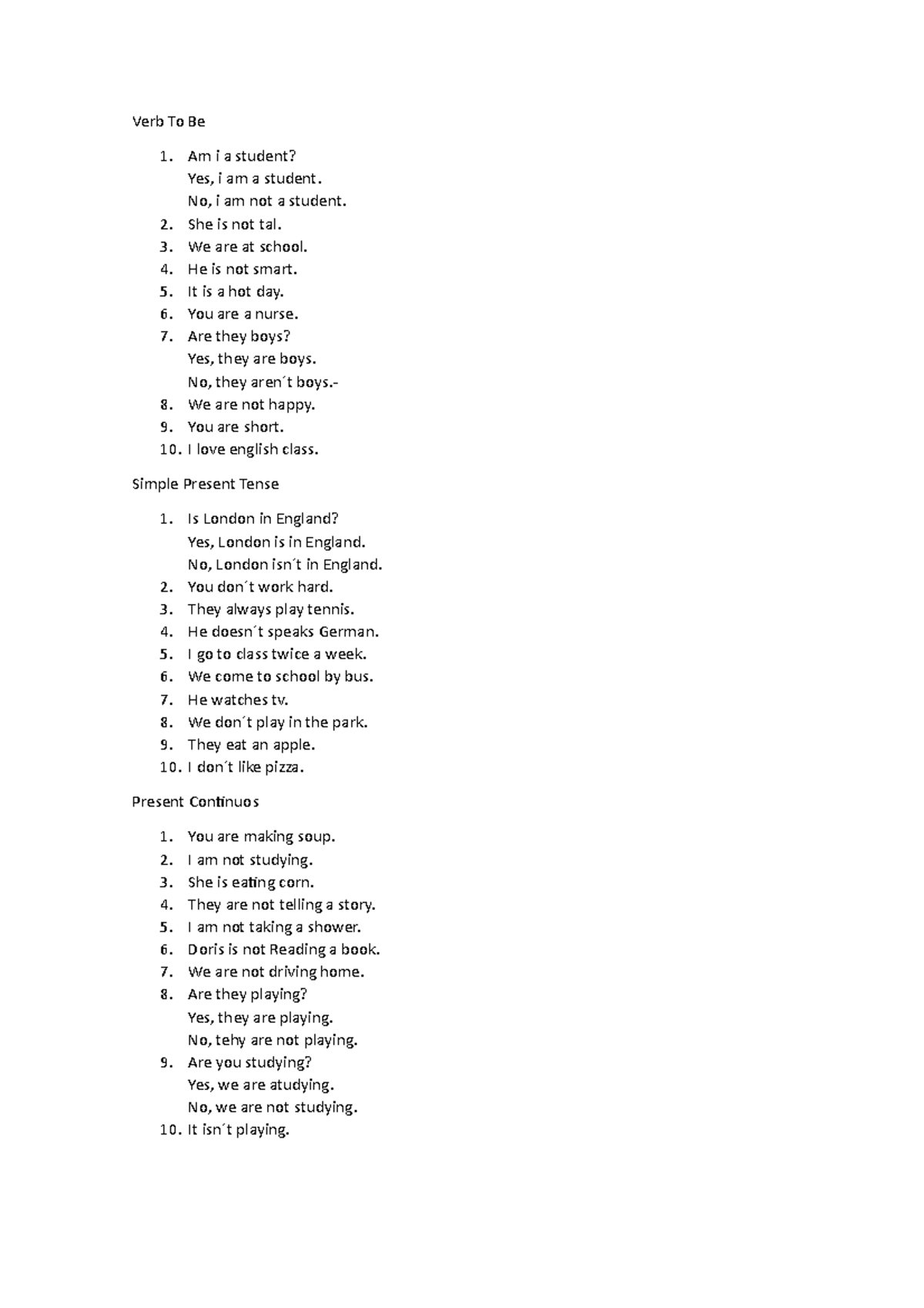 Verb To Be oraciones basicas y sencillas ejemplo - Verb To Be Am i a ...