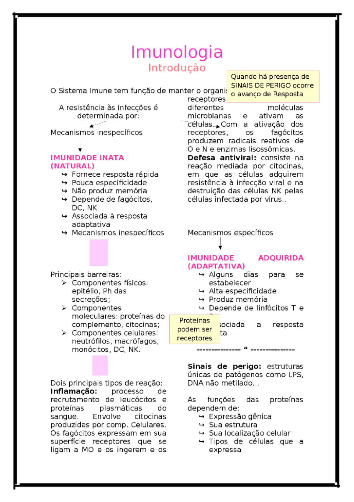 Imuno - resumo - Imunologia - Studocu
