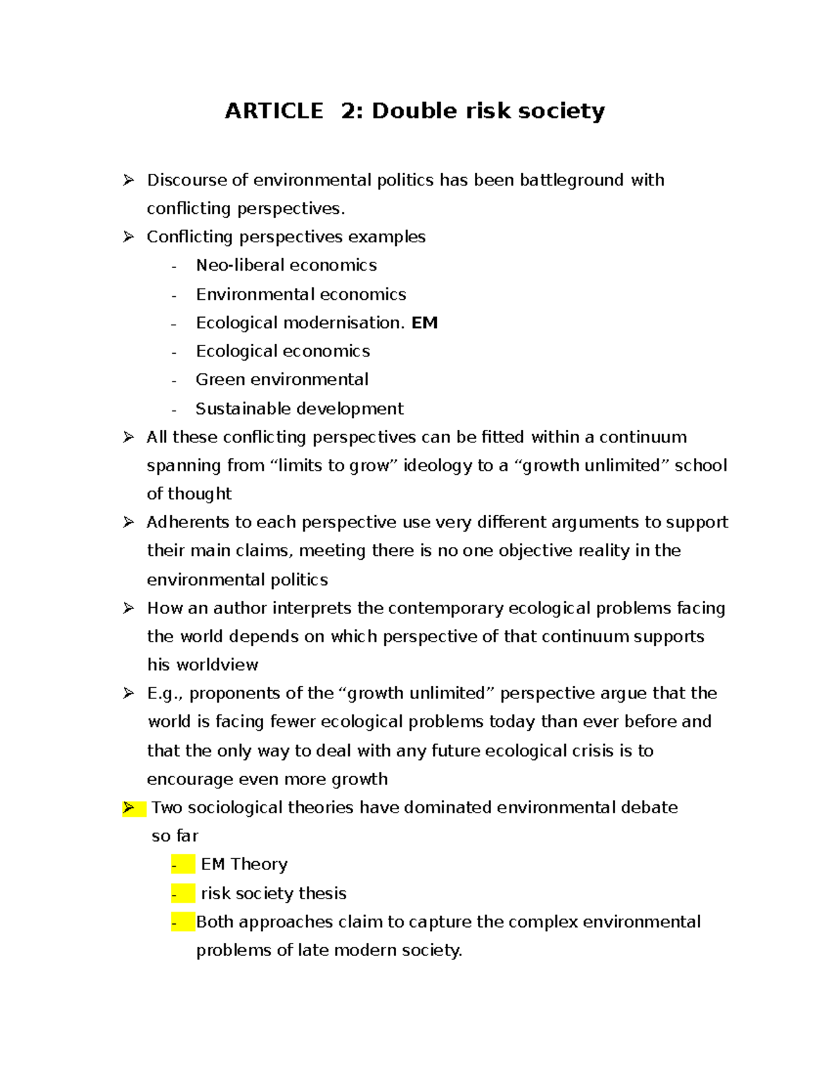 Double risk - Summary Criminology 320 - ARTICLE 2: Double risk society ...