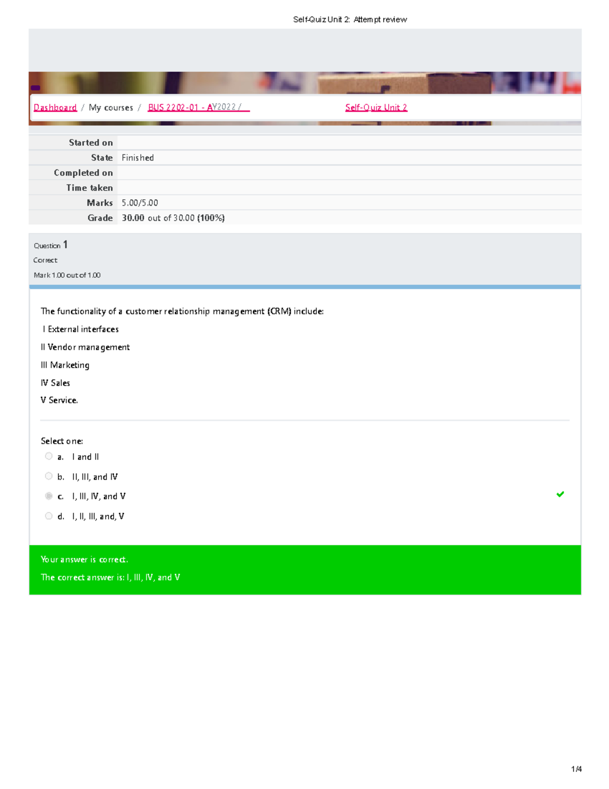 Self Quiz Unit 2 1 Self Quiz Unit 2 1 Started On State Finished Completed On Time Taken