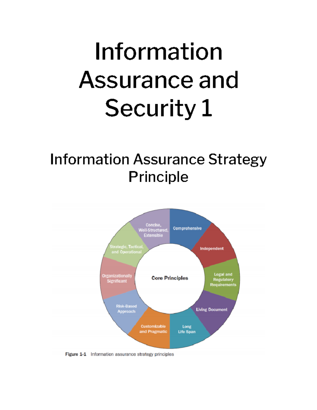 Information Assurance And Security 1 Information Assurance And Security 1 Information