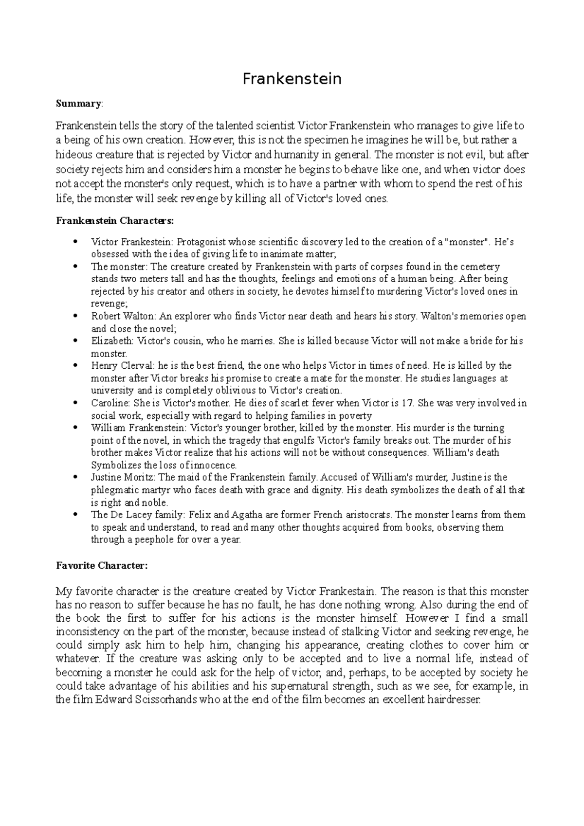 Frankenstein - aageaga - Frankenstein Summary: Frankenstein tells the ...