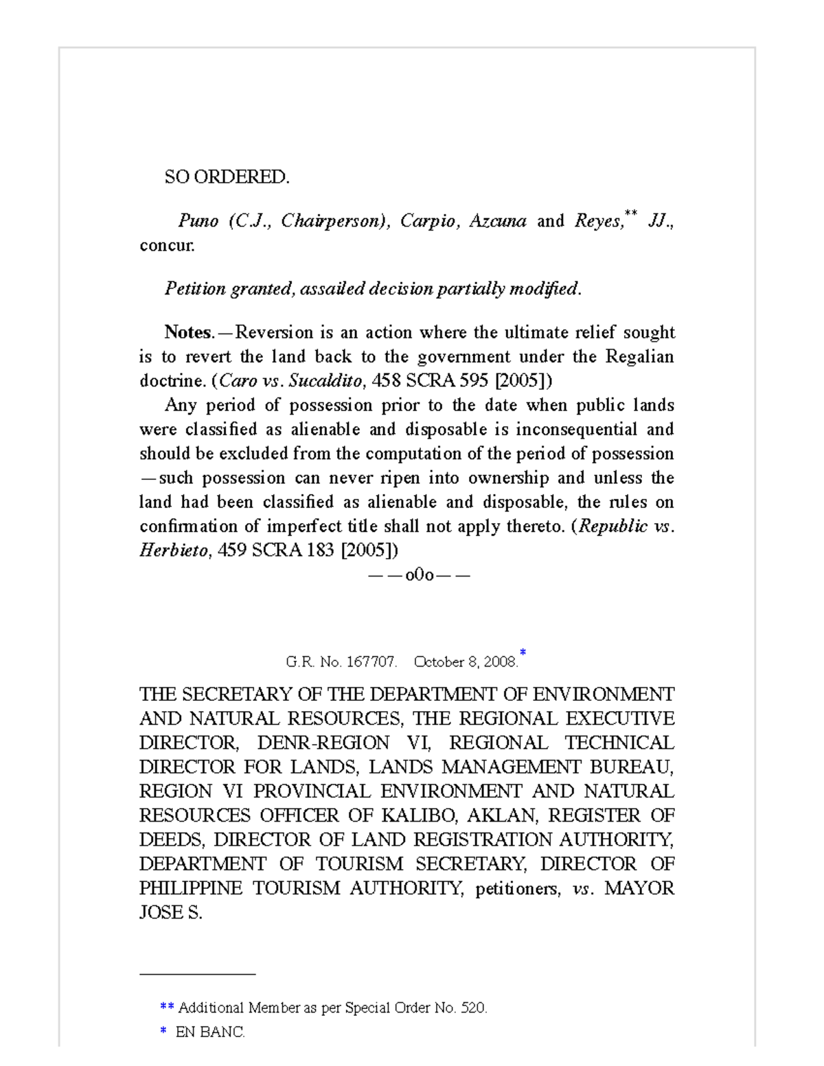 Secretary of the Department of Environment and Natural Resources vs ...
