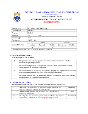 Database Management Systems Laboratory - DATABASE MANAGEMENT SYSTEMS LABORATORY IV Semester: CSE ...