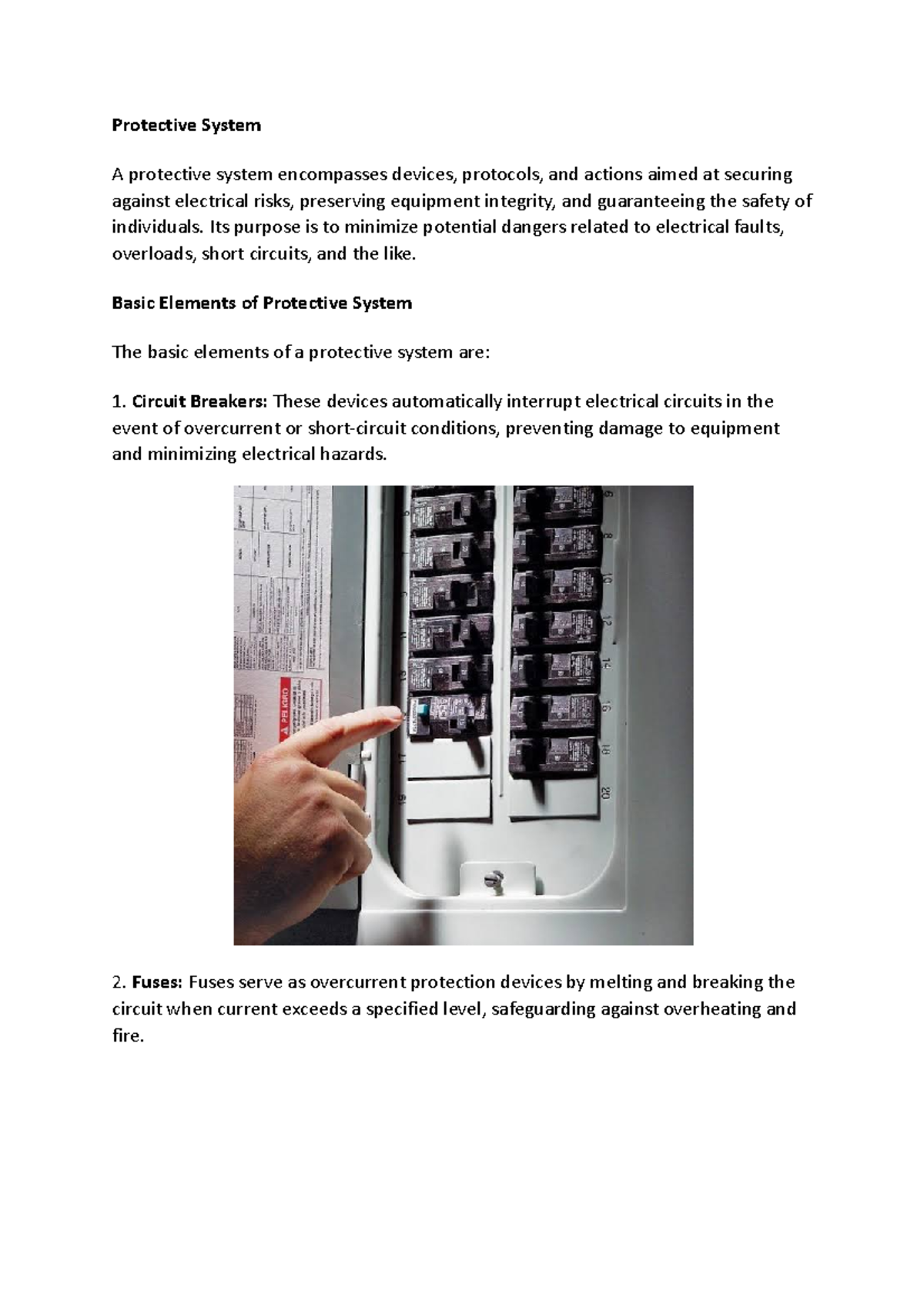 Functions of the Basic Elements of Protective Systems - Protective ...