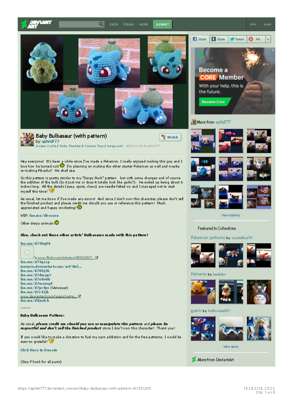 Baby bulbasaur with pattern by aphid 777 on deviantart - Baby Bulbasaur ...