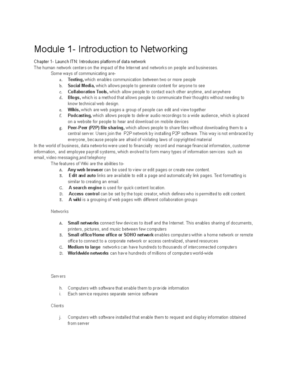 Module One-Cisco - This document is an introduction to Cisco and its ...