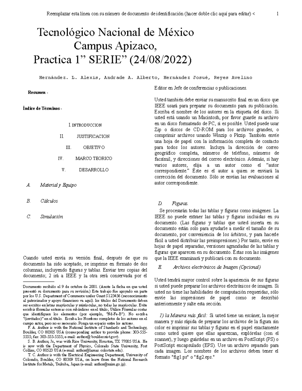 I3e - Formato IEEE - Resumen - Índice de Términos - I II. JUSTIFICACION ...